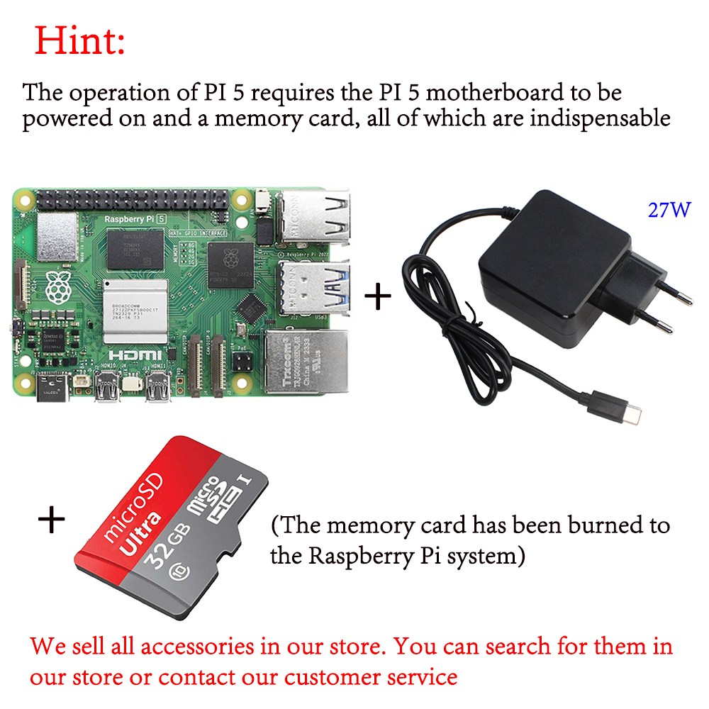 Raspberry Pi 5th generation 5B/4B development board Raspberry Pi 5 8GB motherboard Python ...