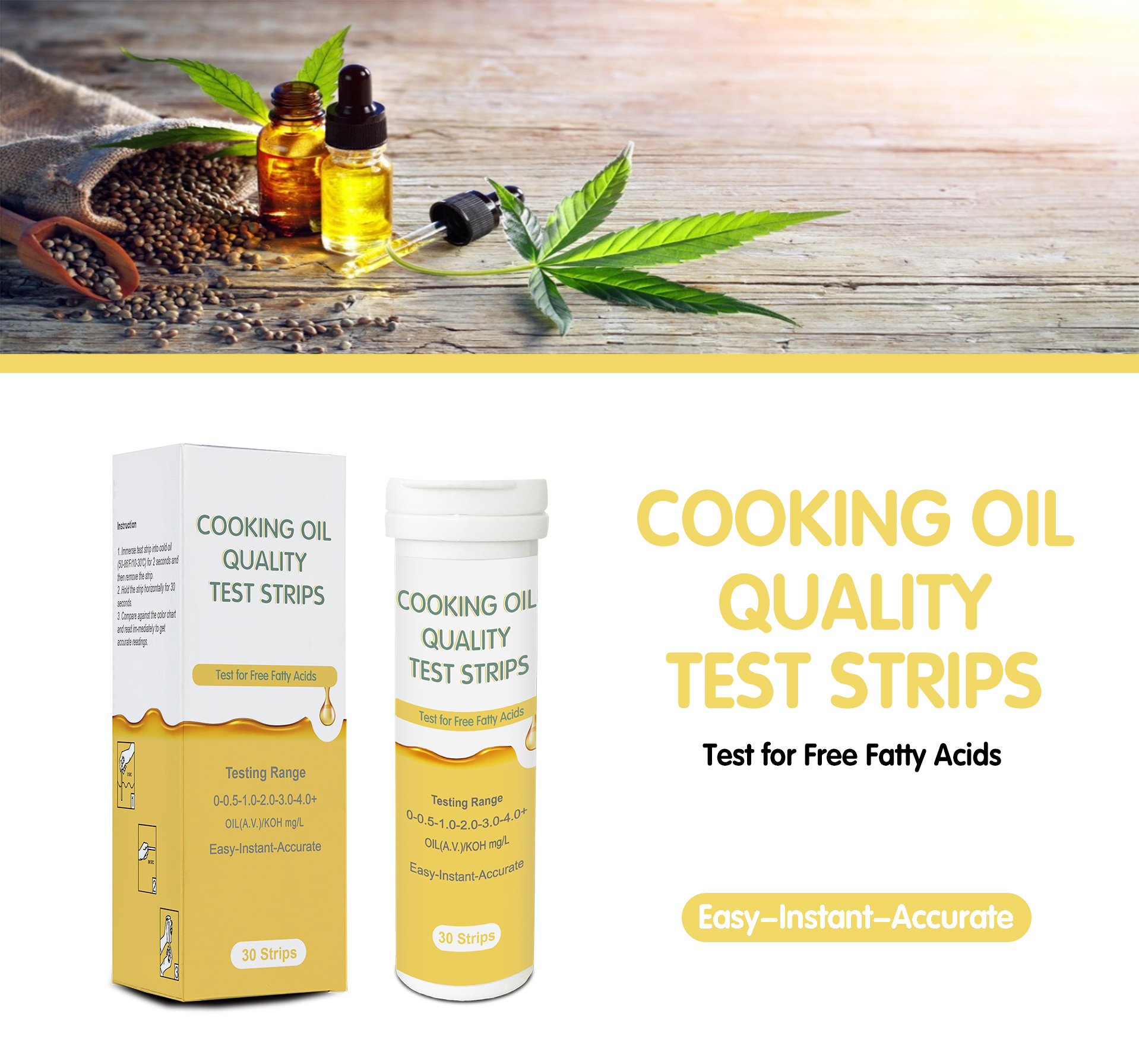 PH On Stock Oil Quality Test Strips Cooking FFA Free Fatty Acids Fry ...