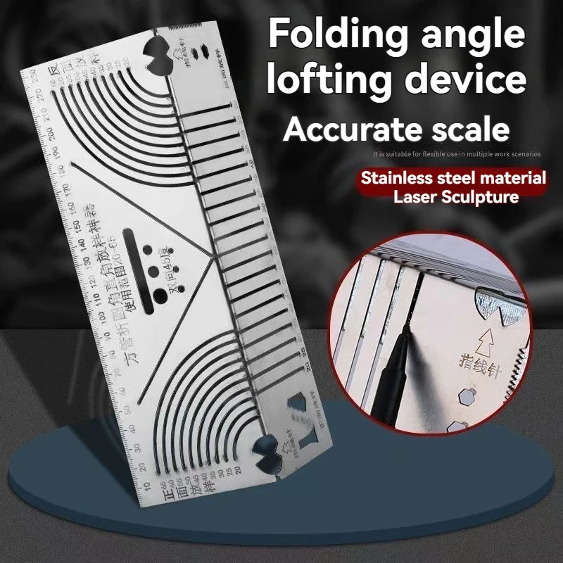 Multifunctional Metal Ruler 20-65mm, Precision Angle & Circle Drawing ...