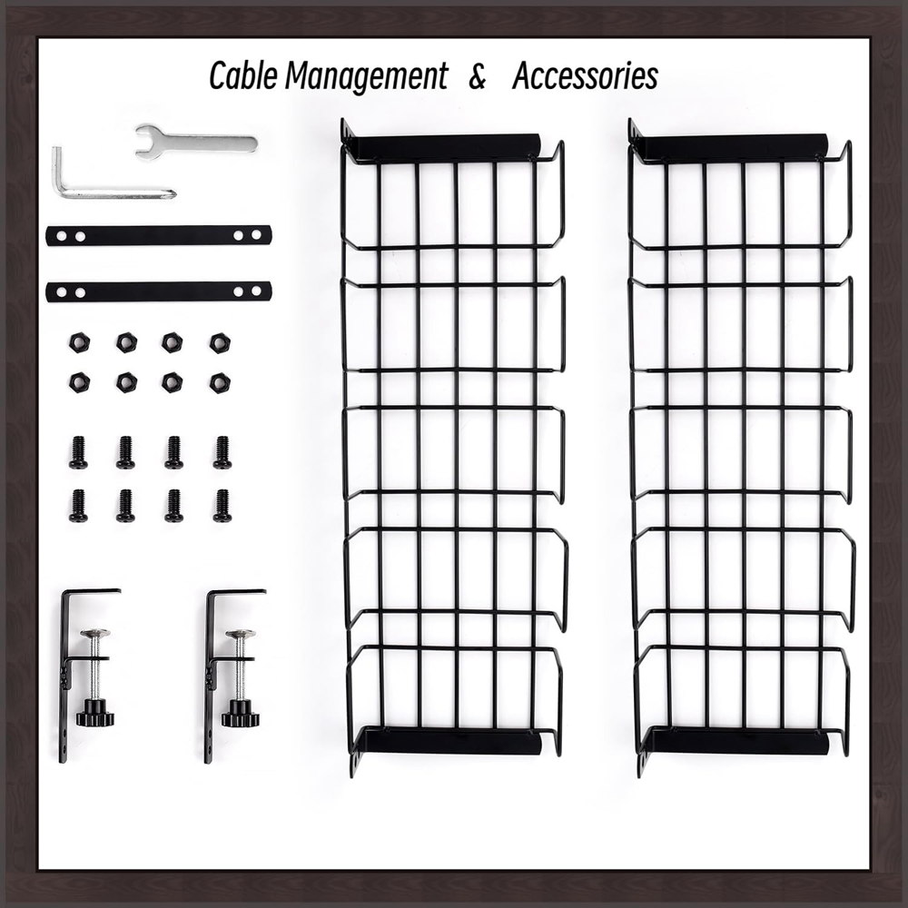 2 Tiers Under Desk Cable Organizer | Power Strip Holder Tray | Under ...