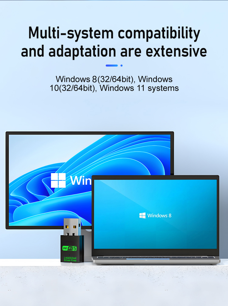 Walram Mini USB WiFi Adapter 600Mbps Bluetooth4.2 WiFi Receiver Realtek ...