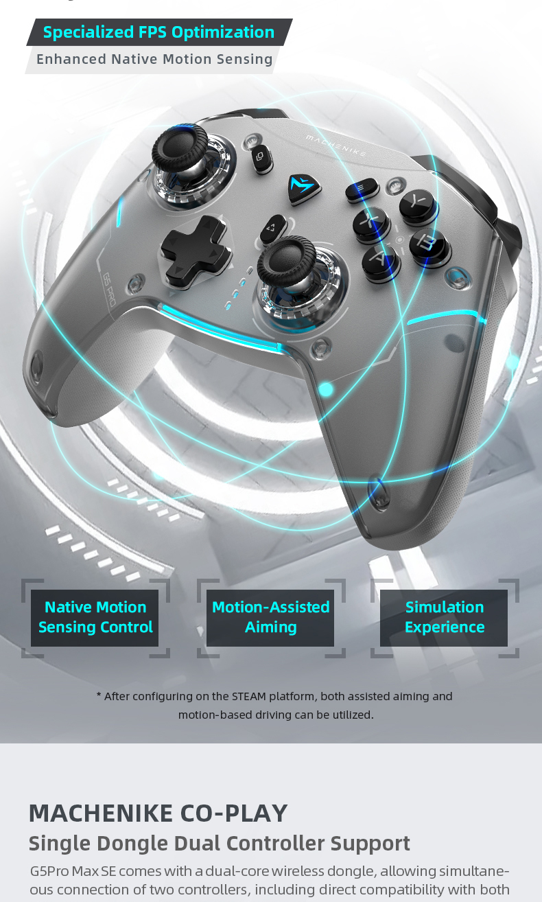 Machenike G5 Pro Series Wireless Gamepad Controller, Hall Linear ...
