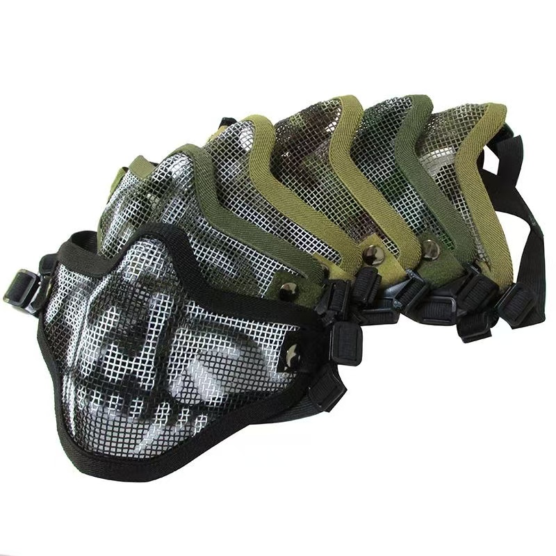 Tactical Steel Wire Mesh Half Face Mask Military Fan CS Tactical ...