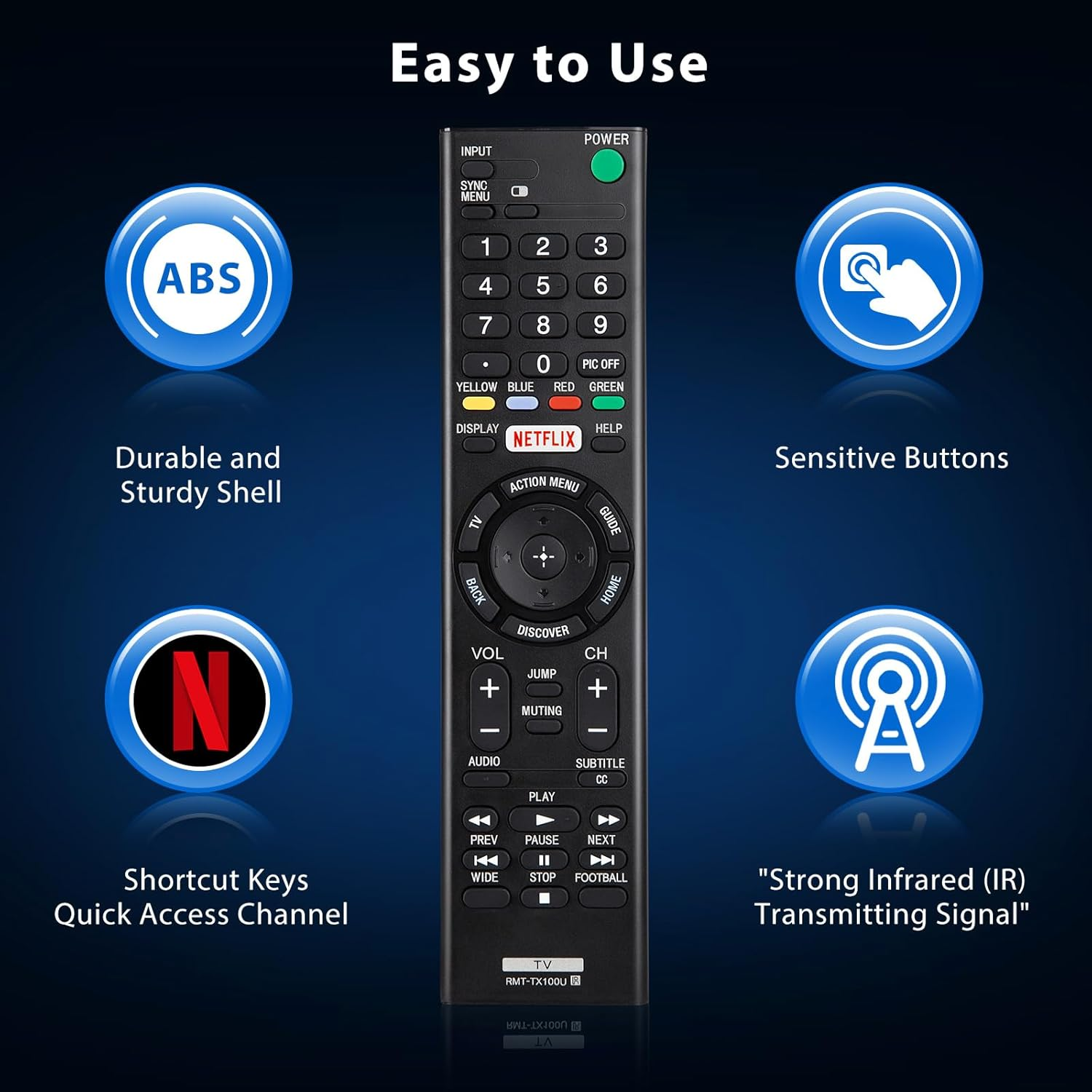 Universal For Sony TV Remote Control Replacement Compatible With Bravia ...