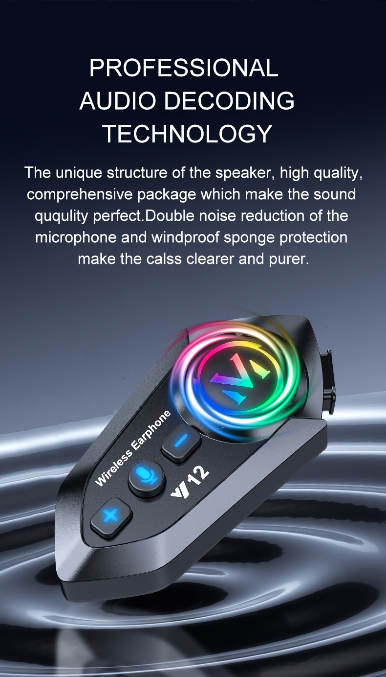 Y12 Earbuds Motorcycle Helmet Headset Bluetooth 5.4 Wireless Headset ...