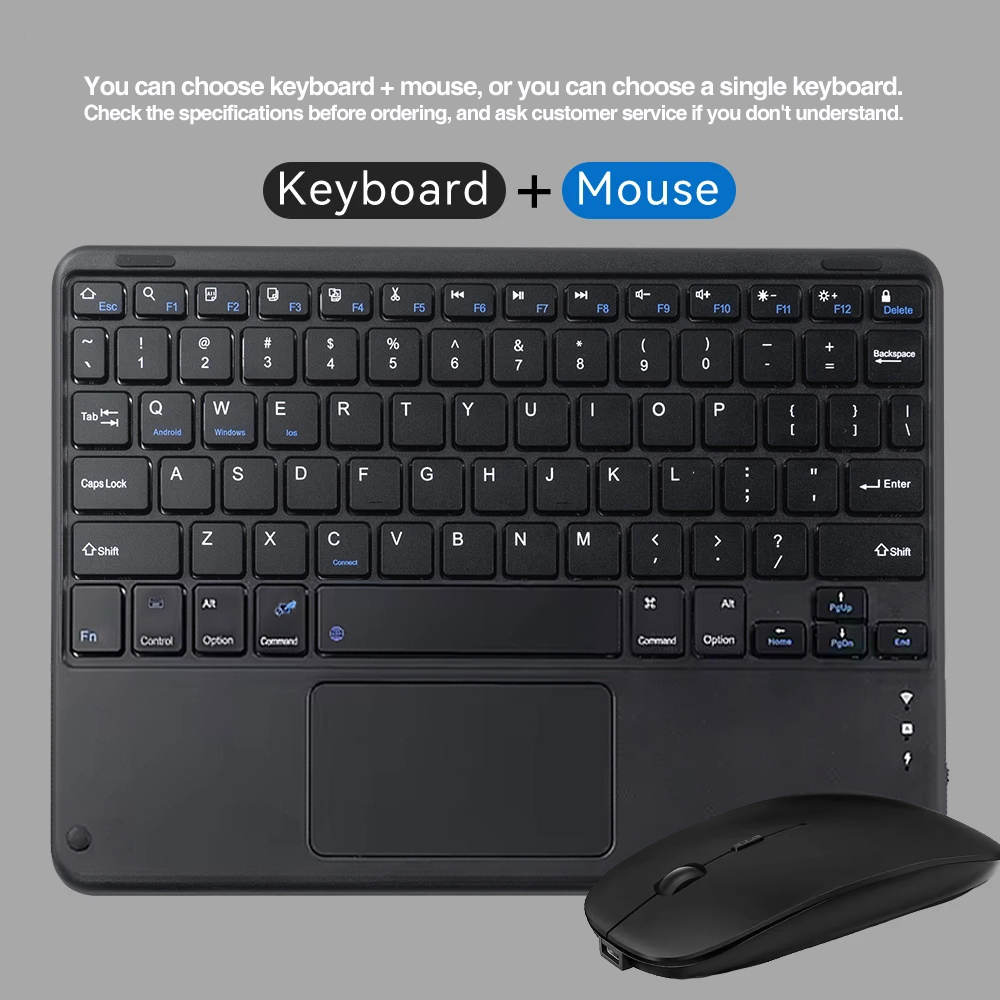 KVISION Backlight Trackpad Bluetooth Keyboard Wireless and Mouse for ...