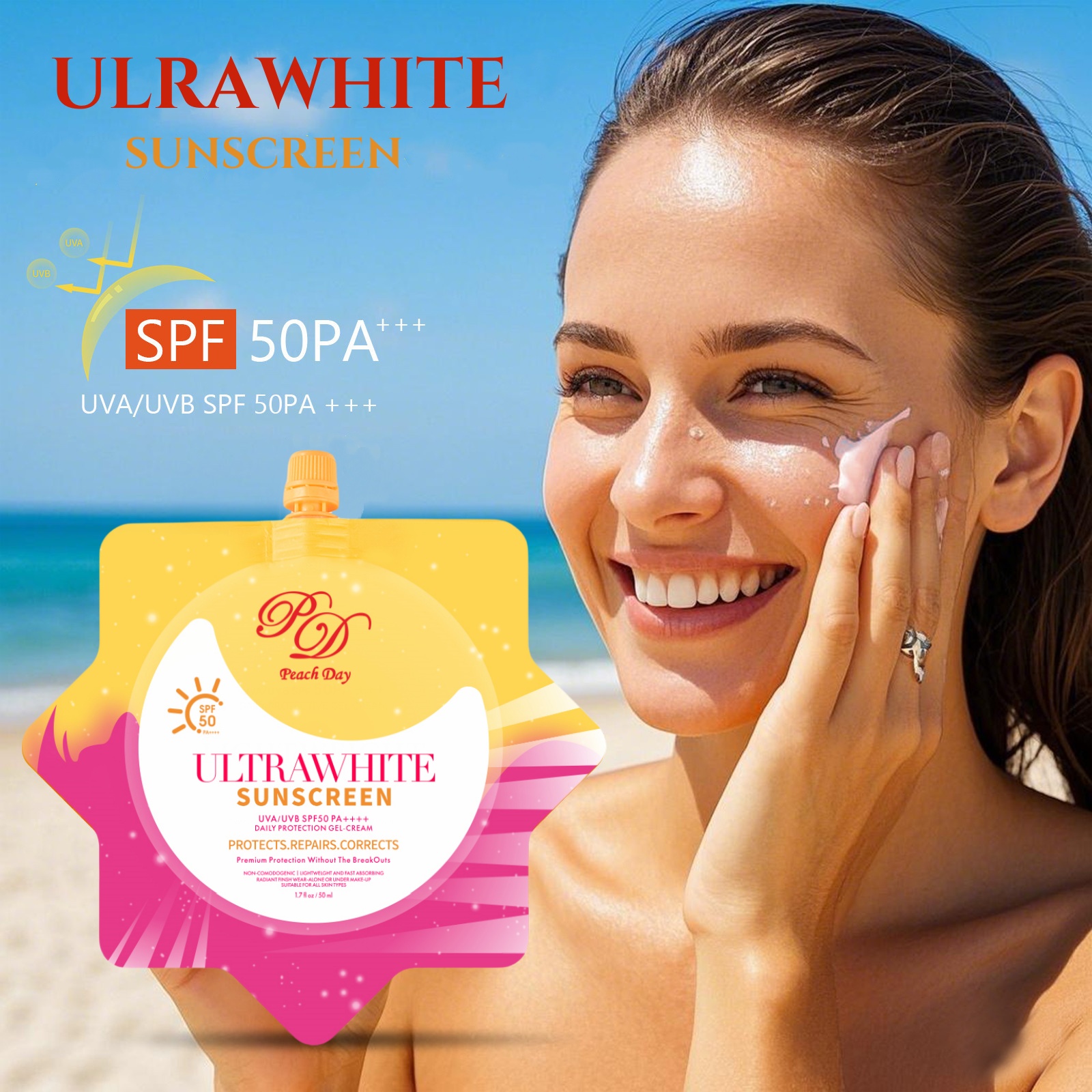 【Buy 1 Take 1】New Upgrade PeachDay UltraWhite Sunscreen UVA/UVB SPF50 ...