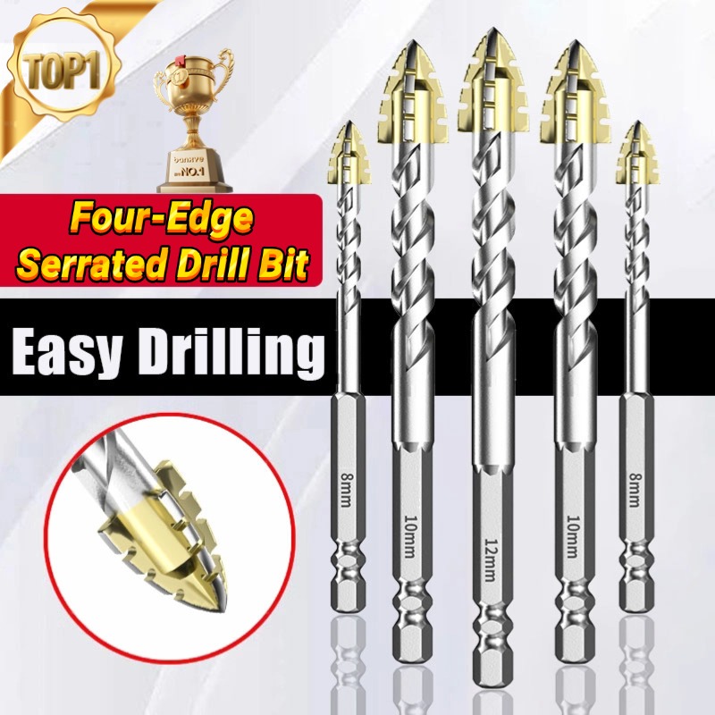 Tungsten Steel Serrated Drilling Bit Set Tile Drilling Bit Set Concrete ...
