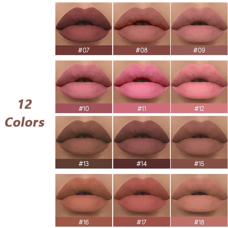 USHAS 12-Color Matte Lip Set: Intense Pigment, Smudge-Proof With A ...
