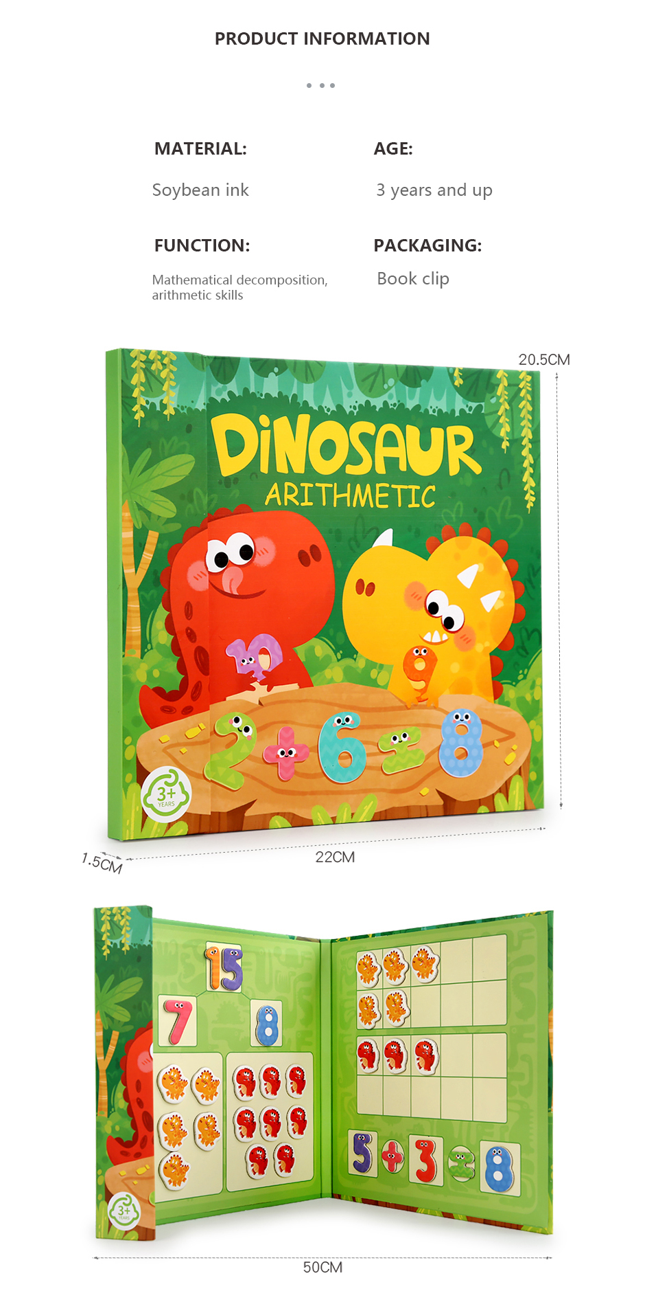 NIKO Magnetic Math Book Alphabet ABC Letter Number Spelling Book Early ...