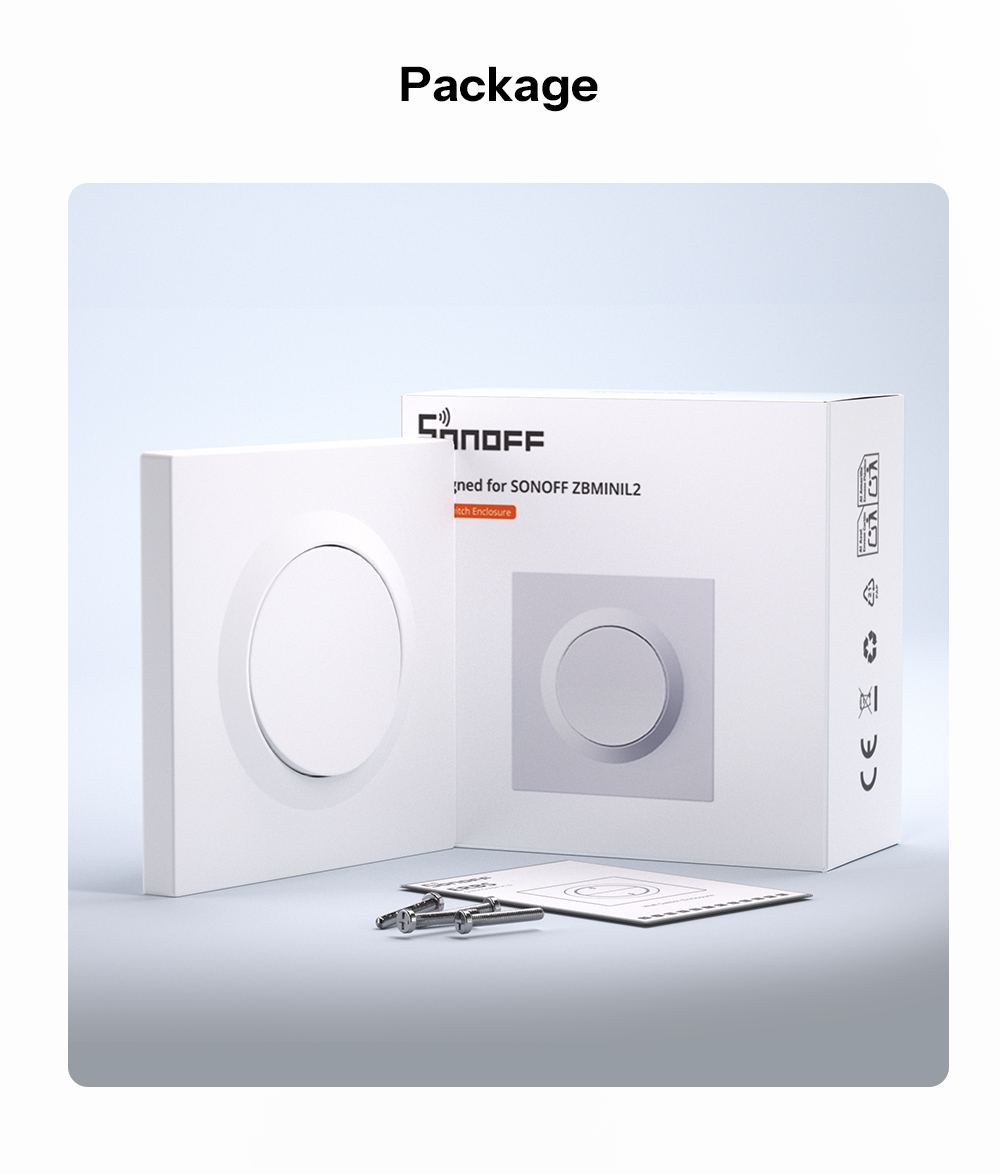 SONOFF E1GSL Wall Switch Enclosure Ultra-Slim PC Material Clip-on ...