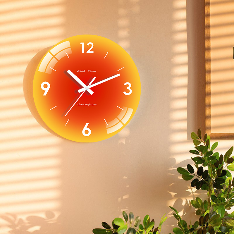 14' 12' Tempered film cover Wall clock Wooden Retro Clock Living Room ...