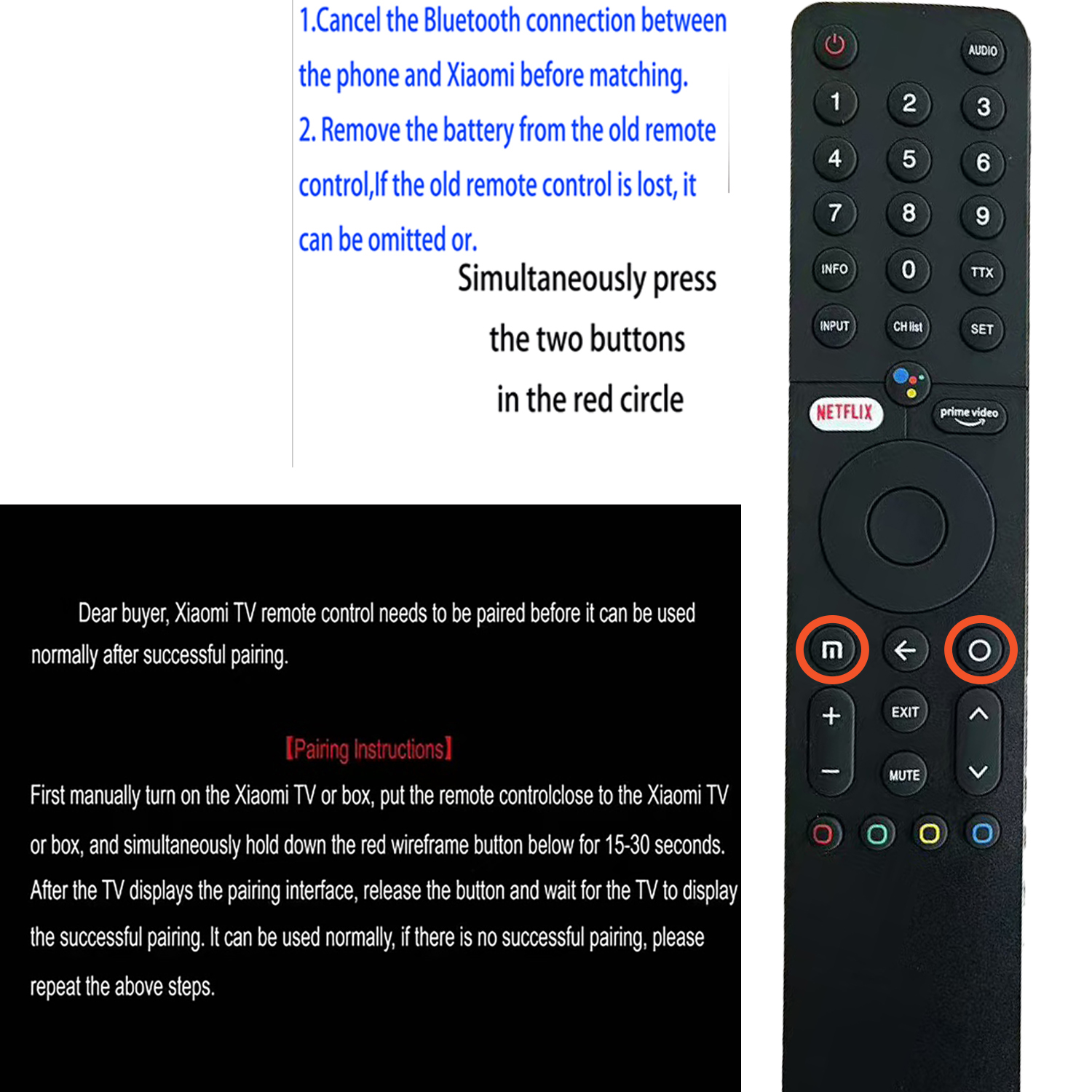Compatible with Xiaomi Tv Bluetooth Voice Remote P1 Q1 Tv L32m6-6aeu ...