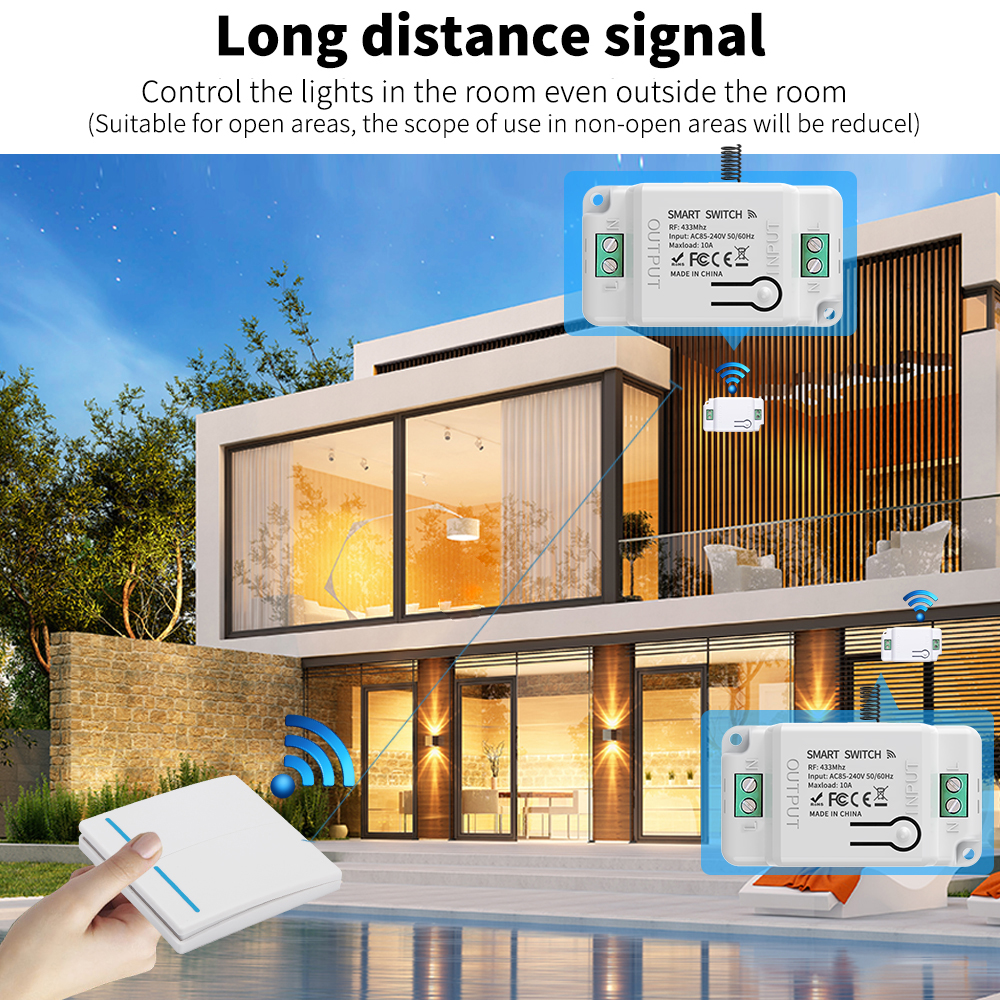 Wireless Switch RF433 Remote Control Switch Smart WiFi Switch RF433Mhz ...