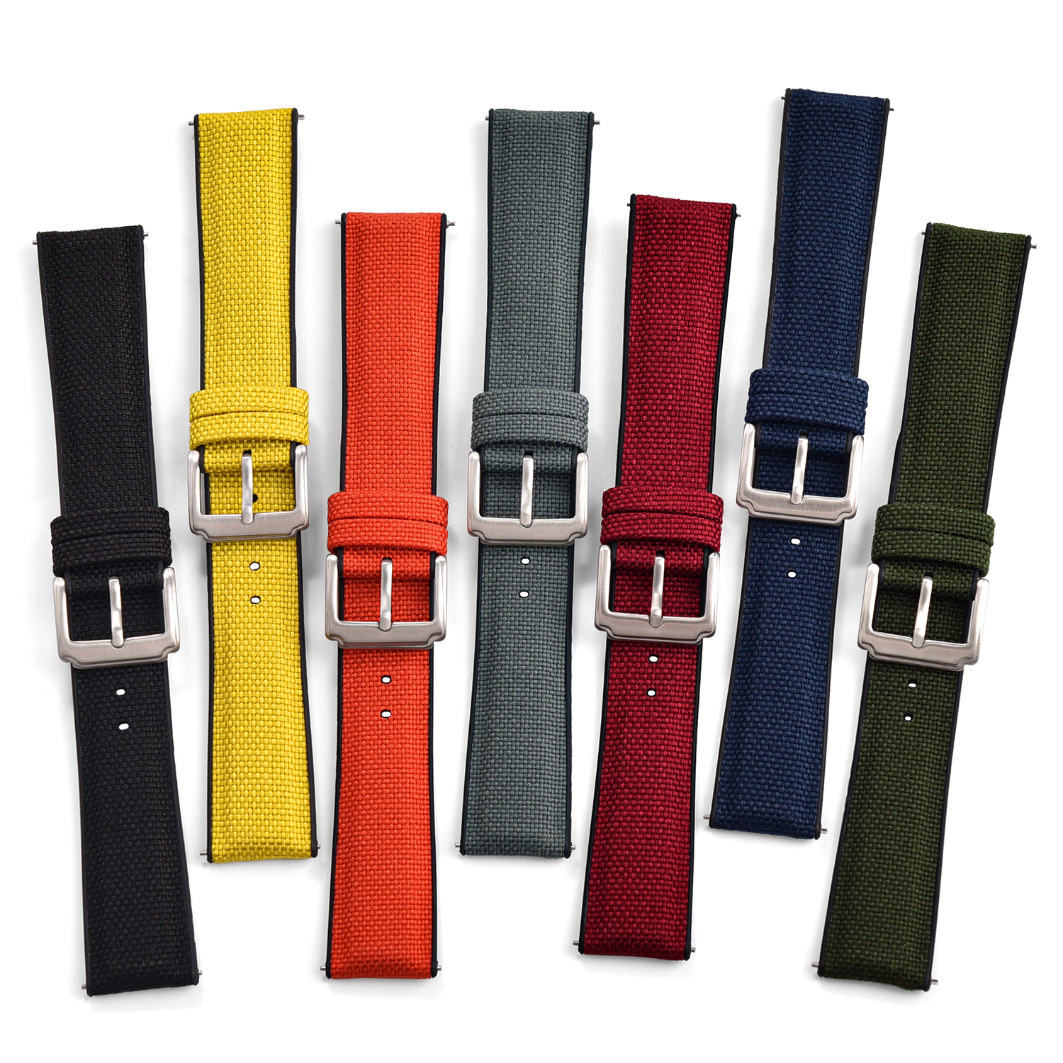 Quality Sailcloth Watch Strap18mm 19mm 20mm 21mm 22mm Silicone Rubber ...