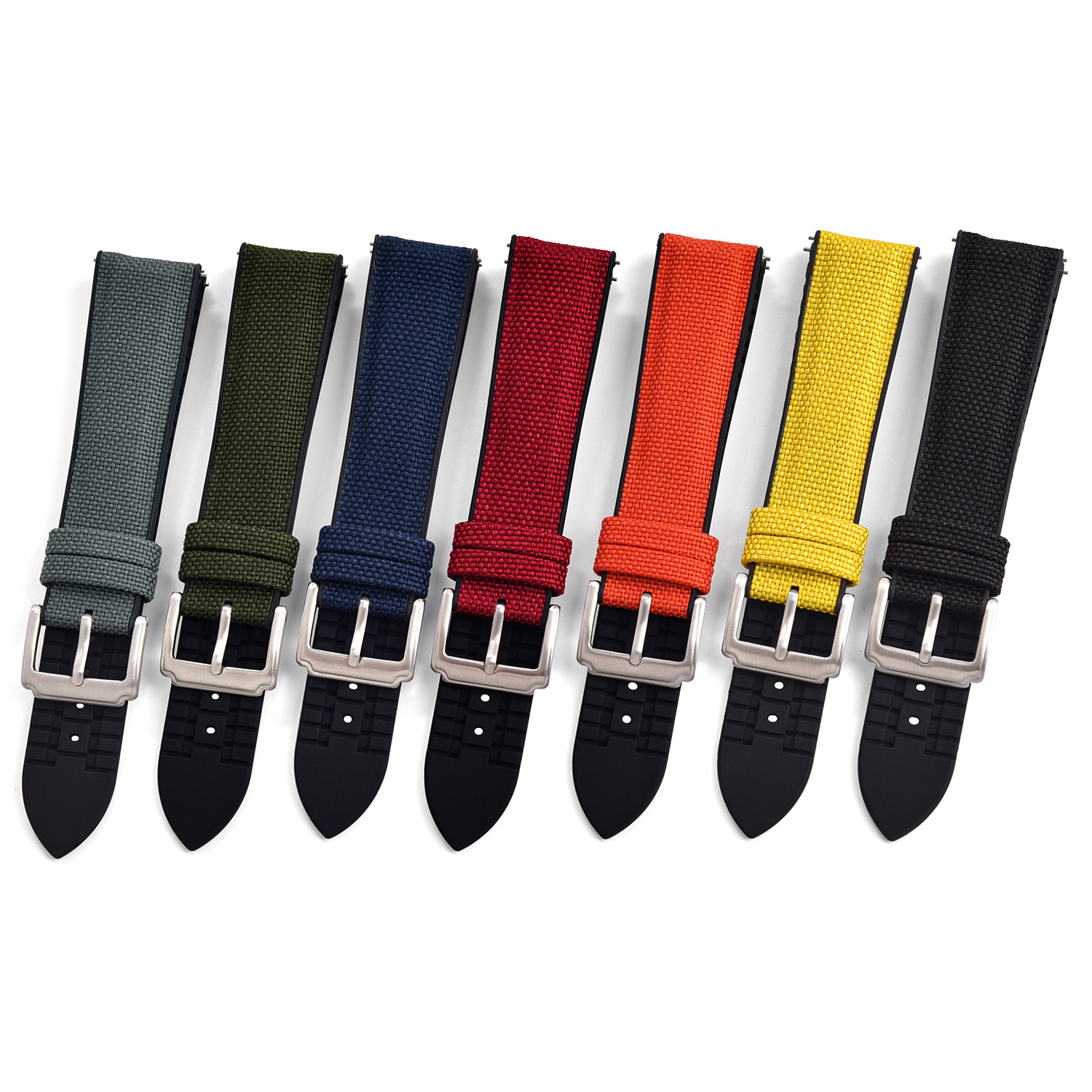 Quality Sailcloth Watch Strap18mm 19mm 20mm 21mm 22mm Silicone Rubber ...
