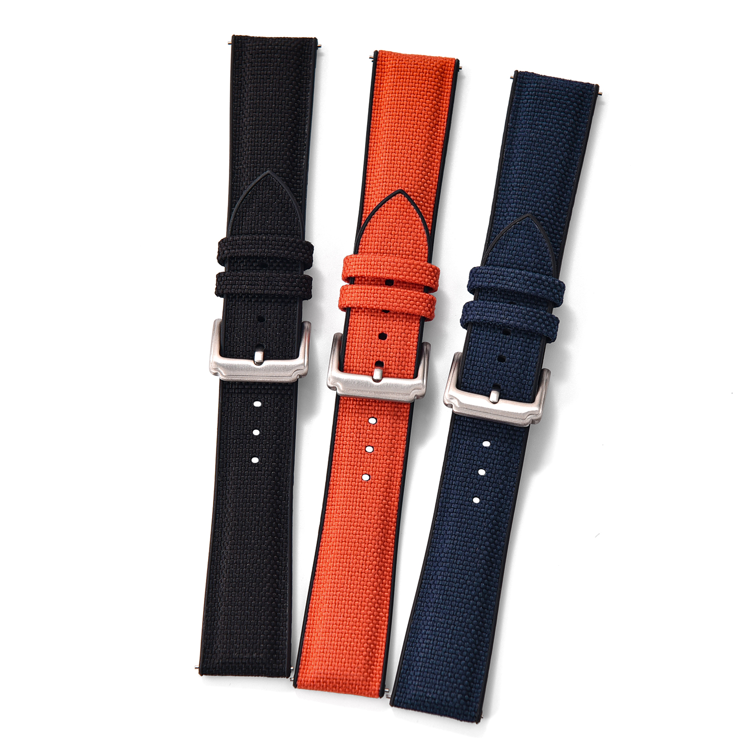 Quality Sailcloth Watch Strap18mm 19mm 20mm 21mm 22mm Silicone Rubber ...
