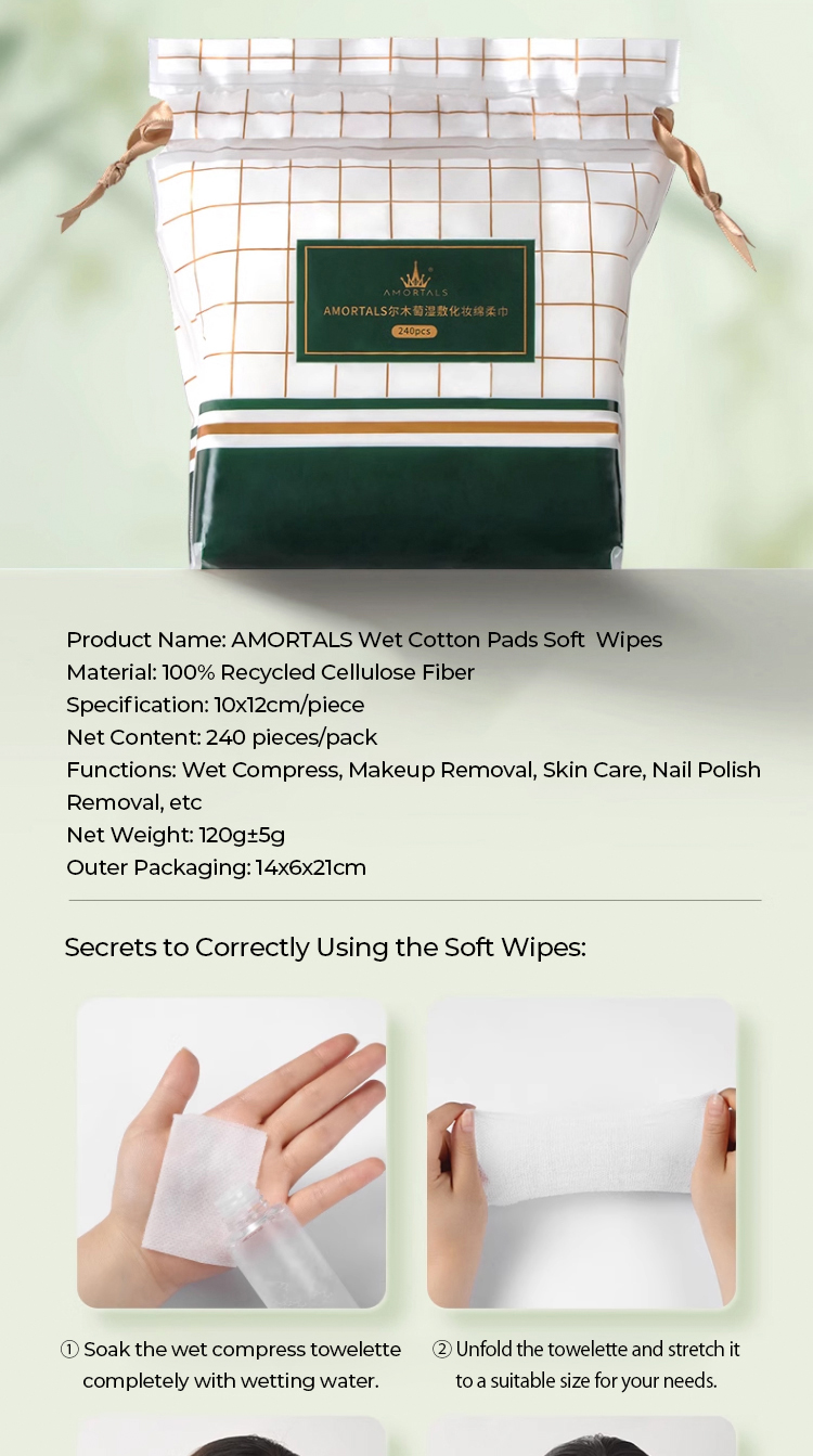 AMORTALS Stretchable Cotton Toner Pads - 240pcs For Facial Toning ...