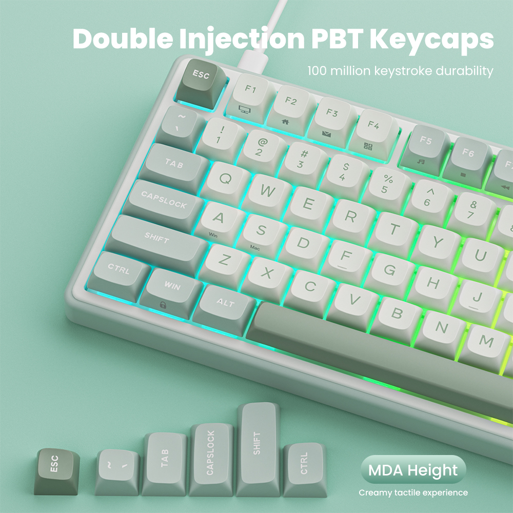 Royal Kludge RK R98Pro Sky Cyan 98 Key RGB Wired With Knob Mechanical ...