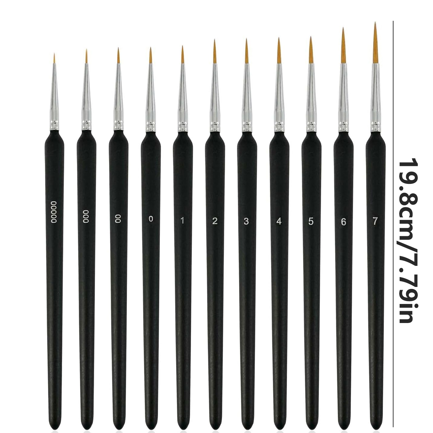 11 pcs Black Extremely Fine Line Drawing Brushes, Wolf Hair Hook Pens ...