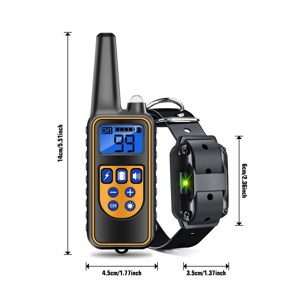 Electric Dog Training Collar 800m Pet Remote Control Waterproof ...