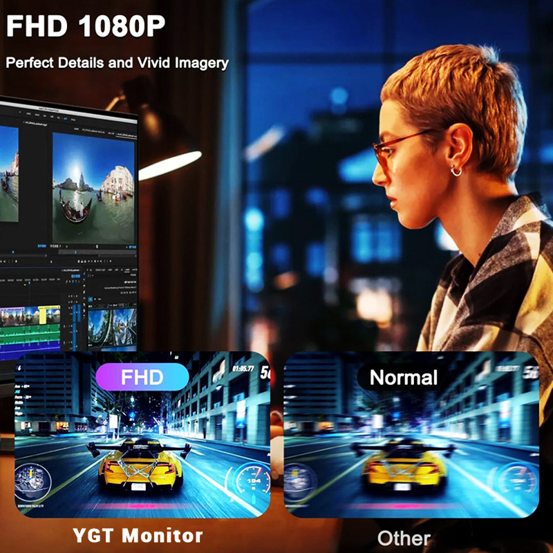 YGT 100Hz 24 Inch Monitor 1080P Framless FHD IPS Gaming/Office Monitor ...