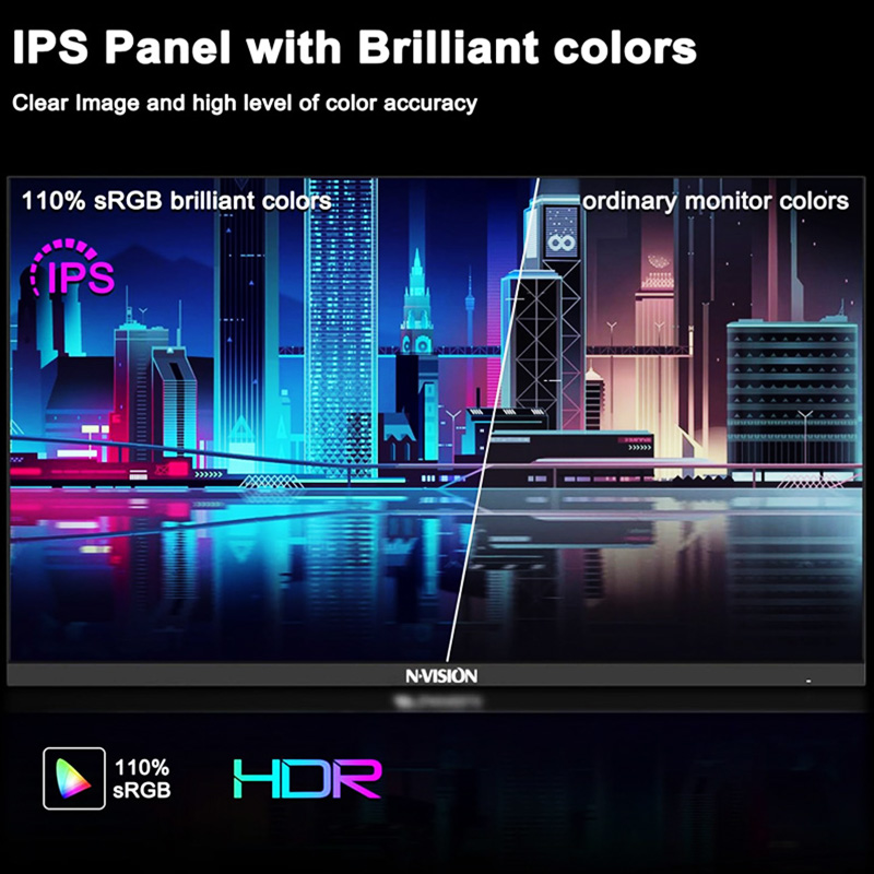 YGT 100Hz 24 Inch Monitor 1080P Framless FHD IPS Gaming/Office Monitor ...