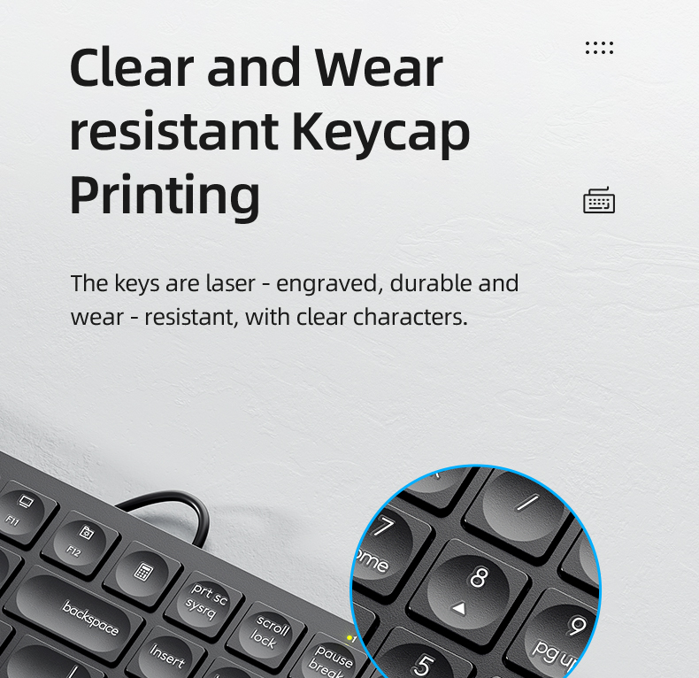 HP Wired Office Keyboard | 109 Keys | Scissor Silent Keys | Laser ...