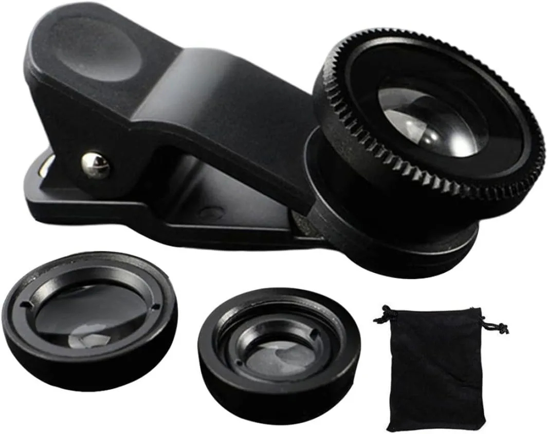 3in1 Fisheye Wide Angle Micro Camera Lens Kit for iPhone Xiaomi Redmi ...
