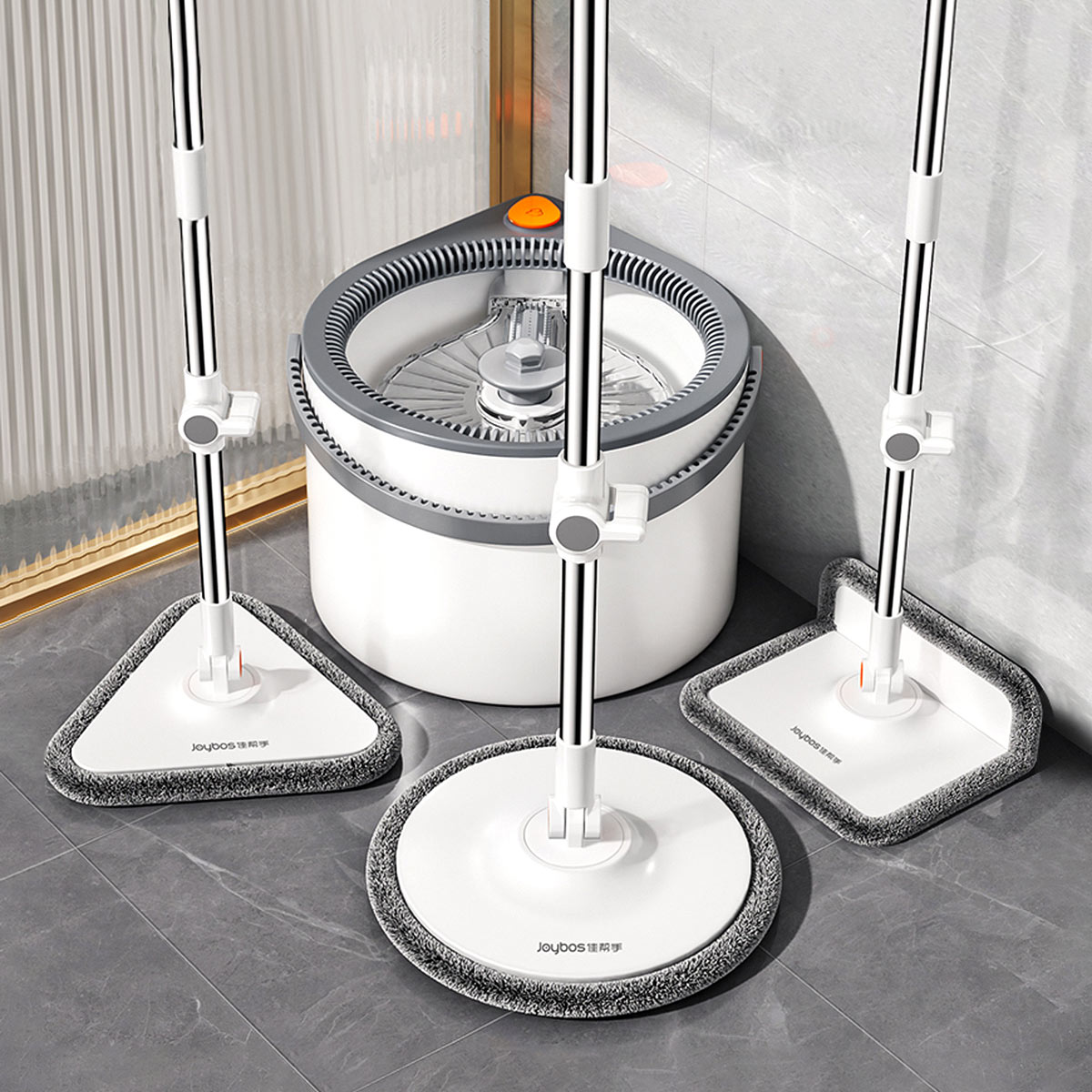 LiteJoy M19Plus Self-Washing Spin Mop with Turbo Bucket - 3 Replaceable ...