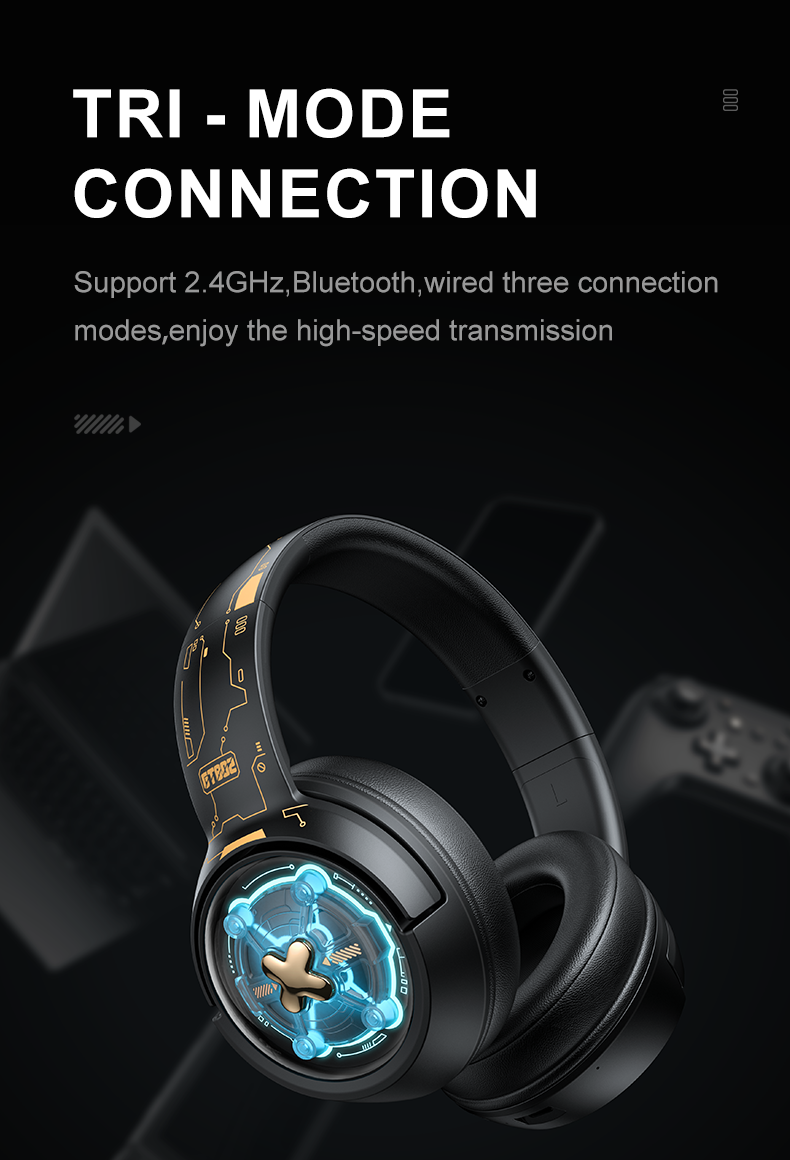 ONIKUMA GT802 Gaming Headset Tri-Mode 2.4G Wireless Bluetooth Headphone ...
