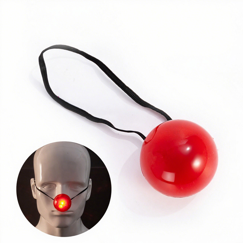 Halloween Glowing Clown Nose Elastic Cord Flashing Circus Show Prop ...