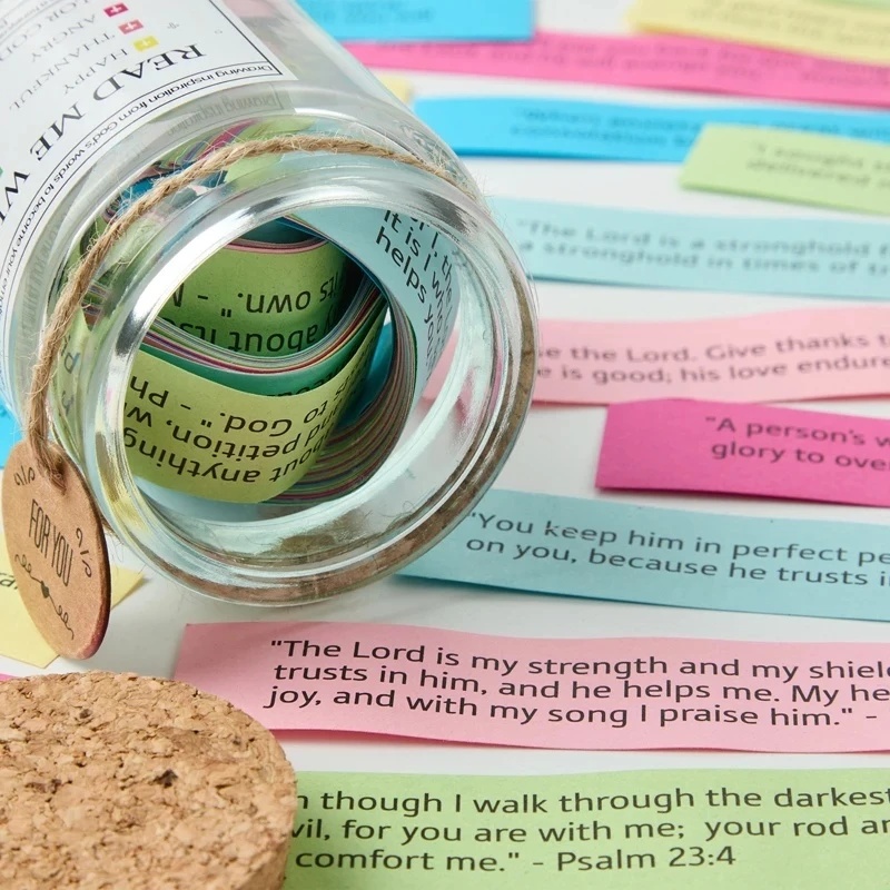 Bible Verse Jar Spiritual Christian Gifts Color Coded Bible Verse ...