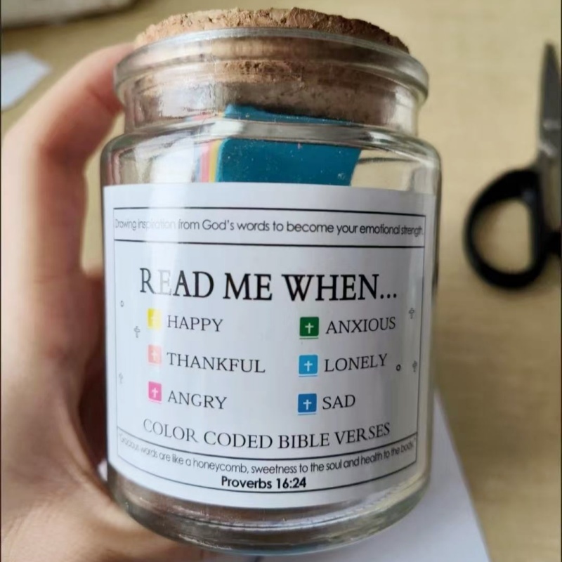 Bible Verse Jar Spiritual Christian Gifts Color Coded Bible Verse ...