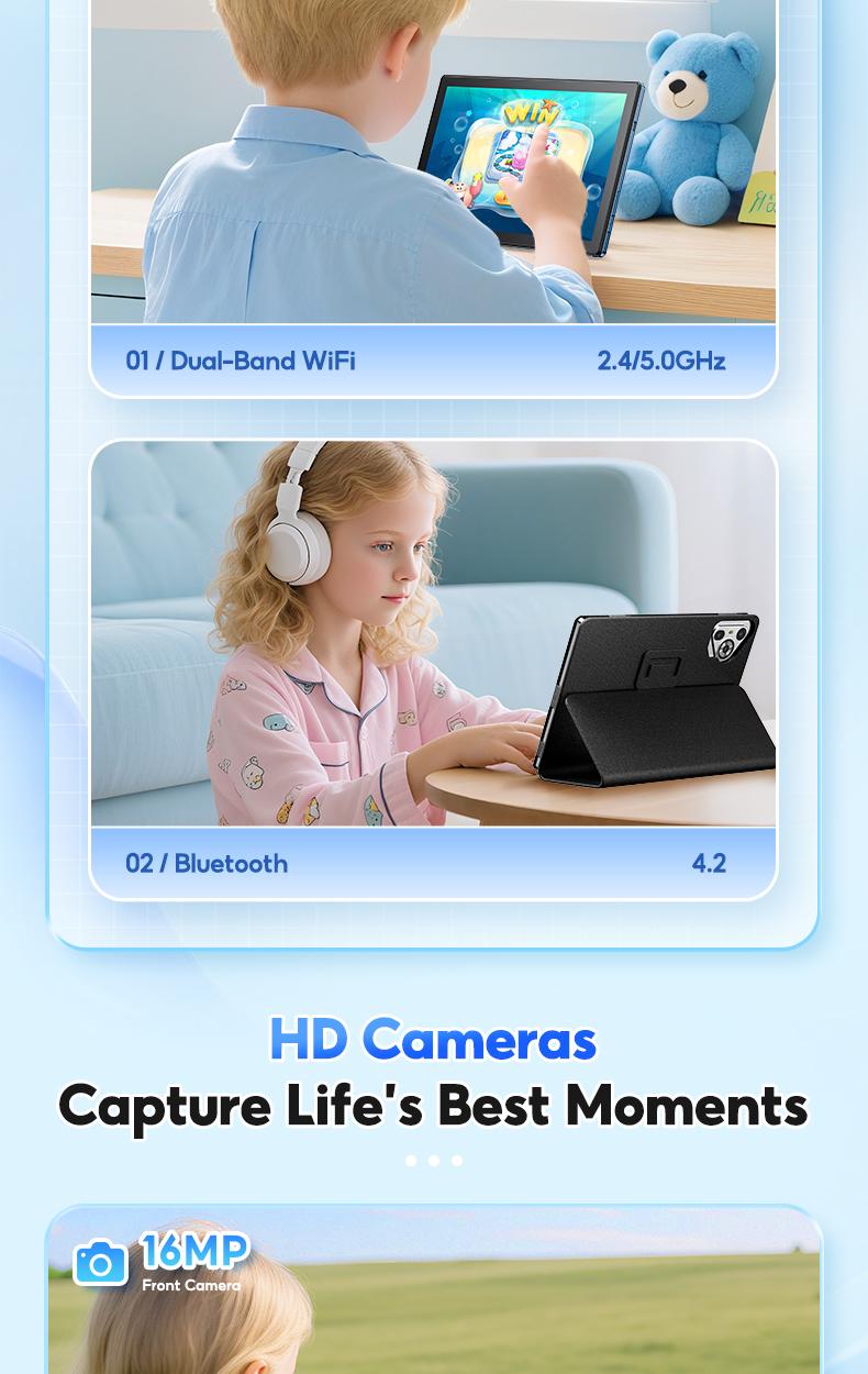 Kiumo Tablet Android M70plus Android Tablet 10-inch 16GB+1TB Smart Android Tablet Support SIM ...