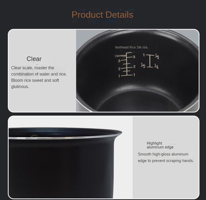 Rice cooker pot replancement 0.8Liter(4cups) Aluminum liner food grade ...