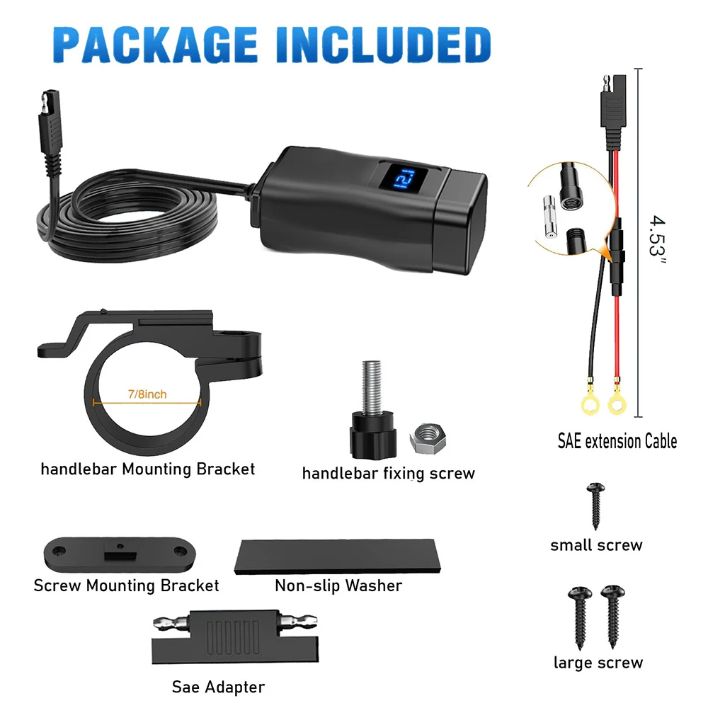 (Local Seller) PD QC3.0 Motorcycle USB Fast Cellular Charger Waterproof ...