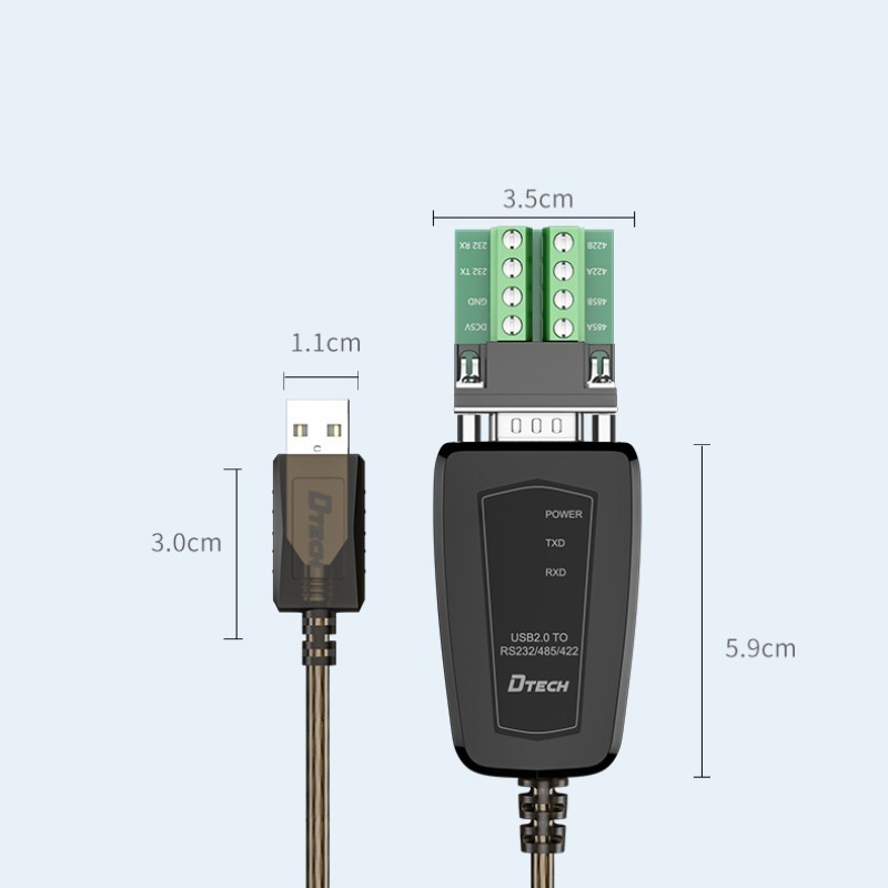 DTECH USB2.0 to RS485/RS422/RS232 serial port cable with Distribution ...