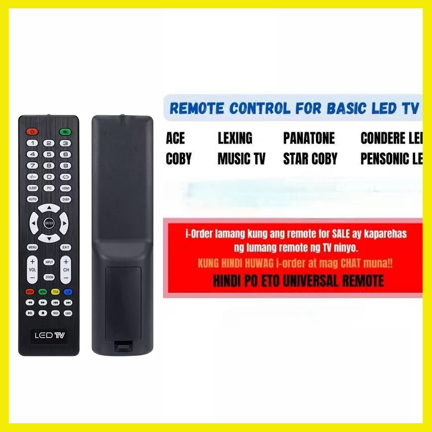 Universal Remote Control for LED LCD TVs Fits Generic Brands Same ...