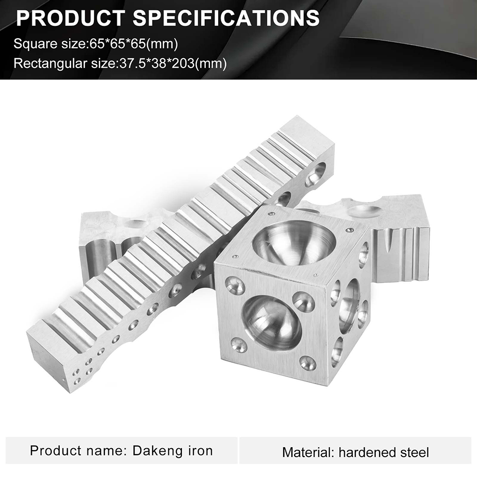 25-Hole Steel Dapping Block 65×65mm — Jewelry Forming Punch Set ...