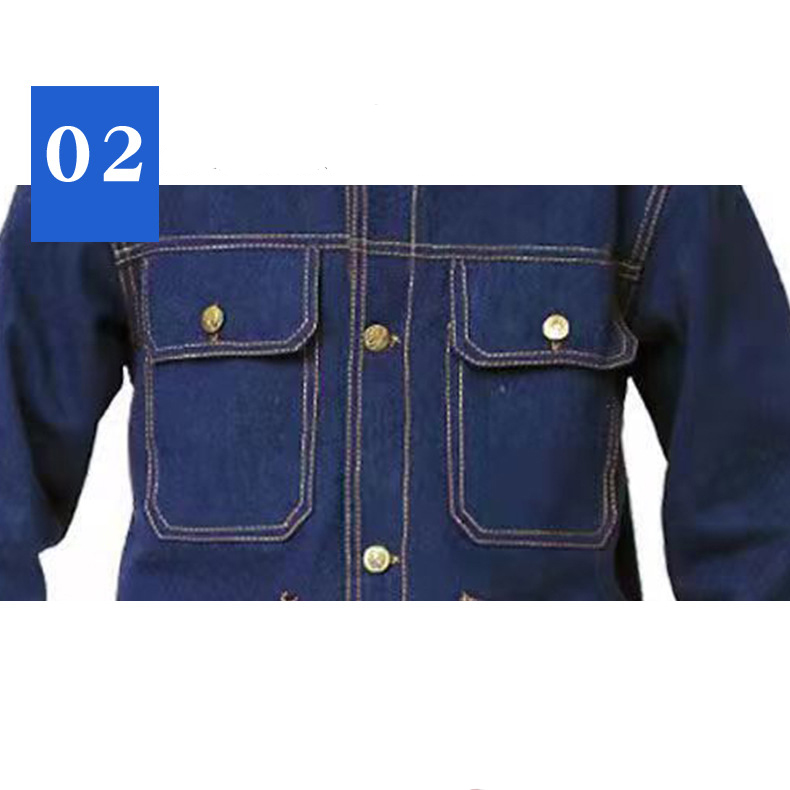 Men's Welding Denim Labor Protection Clothing Anti-Scalding And Wear ...