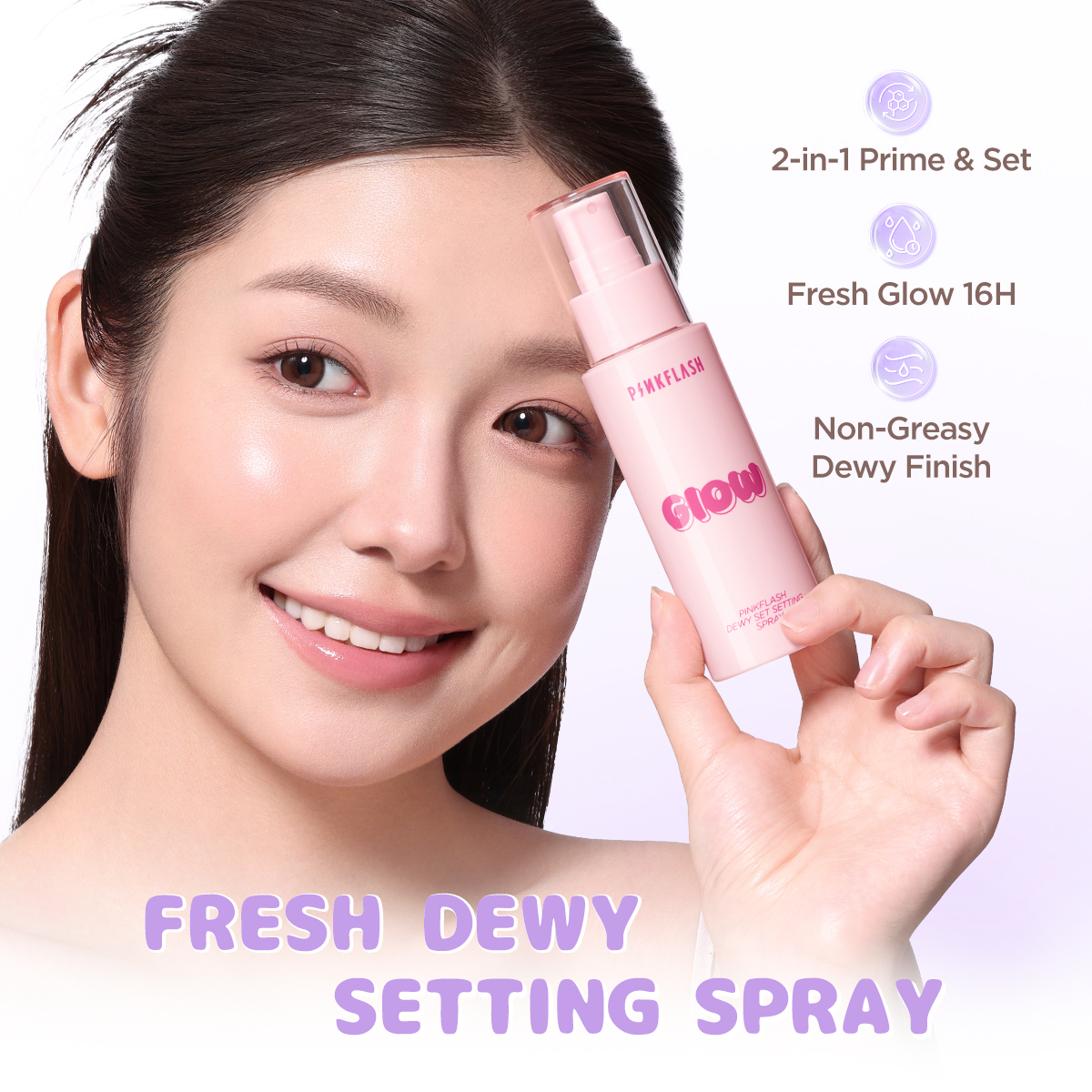 PINKFLASH All Day Set & Refreshed Setting Spray Longwear 16H Refreshed ...