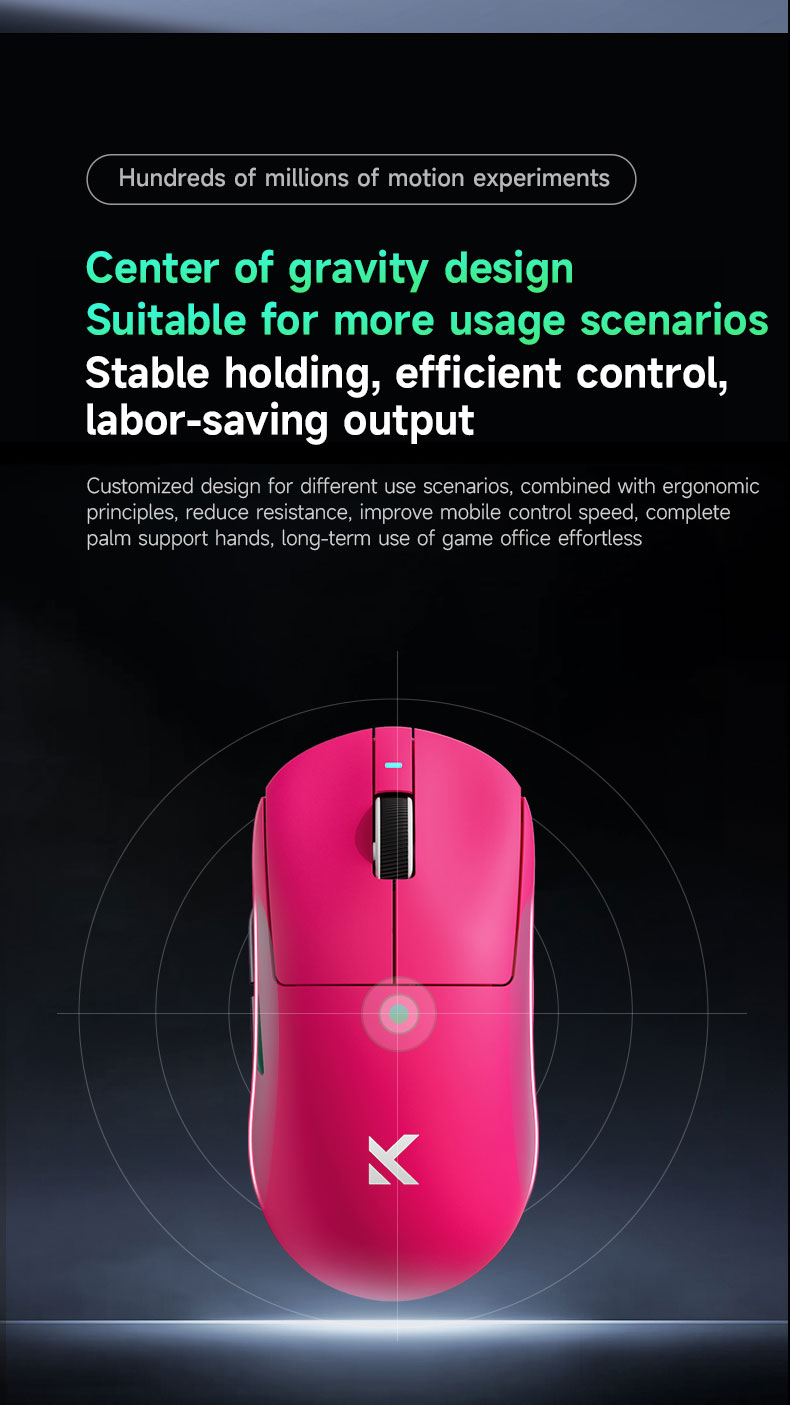 Mchose A7 Lightweight Three Mode PAW3395/PAW3950 Rechargeable Gaming Wireless Mouse For PC ...