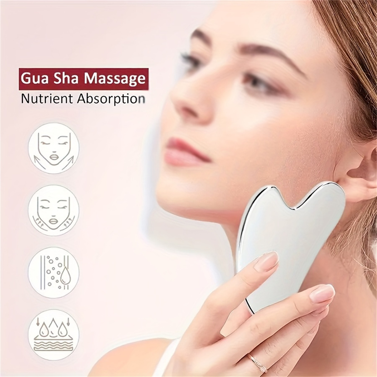 Stainless Steel Gua Sha Board Facial Massage Tool – Durable Natural ...