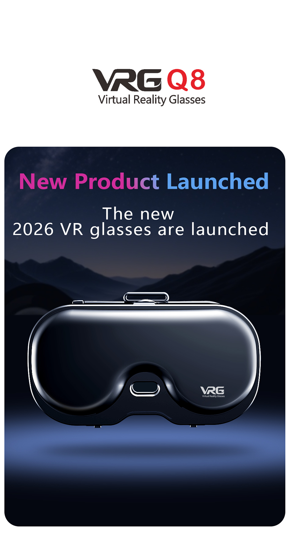 Original VRG Q8 Blue Lens VR Virtual Reality 3D Glasses Box VR Google ...