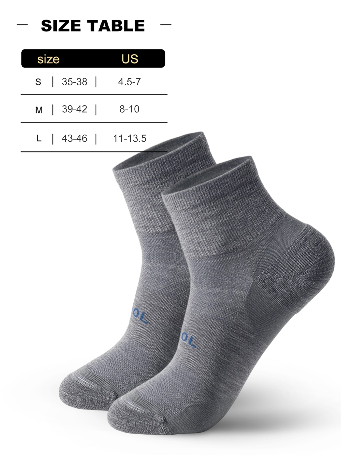 WRELS Merino Wool Socks Non-slip High elasticity Keep warm #WZ1003 ...
