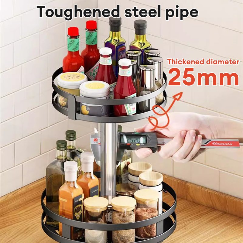 360° Kitchen Condiments Racks Organizer Rotating Adjustable Spice ...