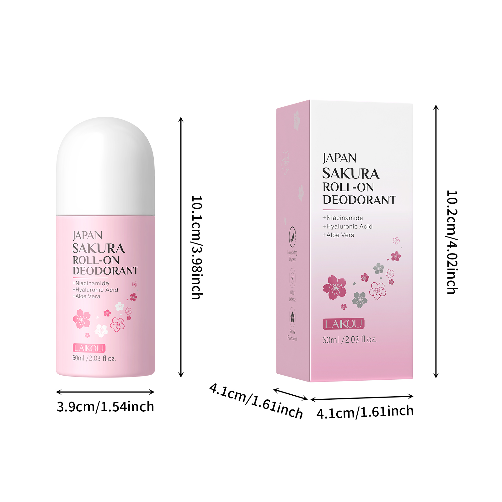 LAIKOU Japan Sakura Roll-on Deodorant 60ml Odor Defense for All Day ...