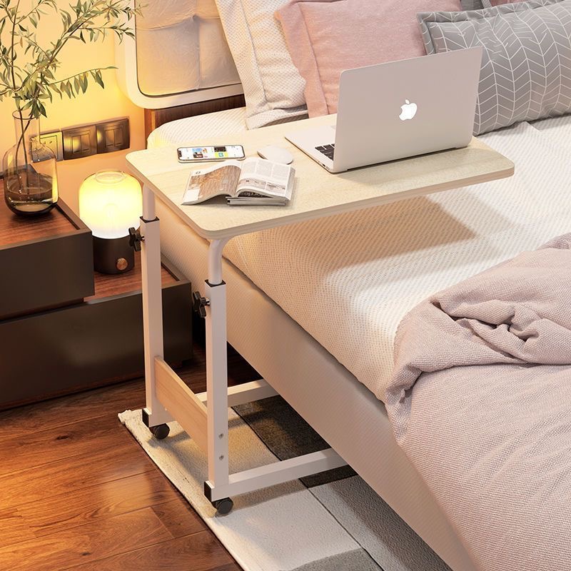 Movable Bedside Table with Wheels Mobile Nightstand Simple Computer ...