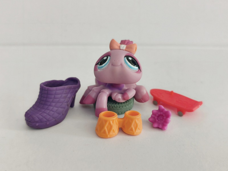 LPS Figure Purple Spider #991 W/5pcs Accessories Littlest Pet Shop toy ...